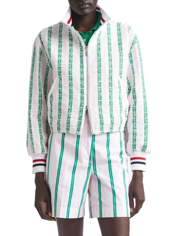 THOM BROWNE Thom Browne Rep Stripe Tweed Varsity Jacket